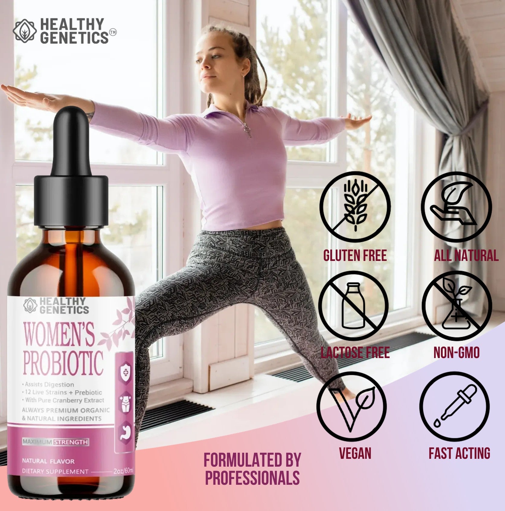 Liquid Probiotics for Women | Prebiotic + Cranberry + Probiotics for D ...