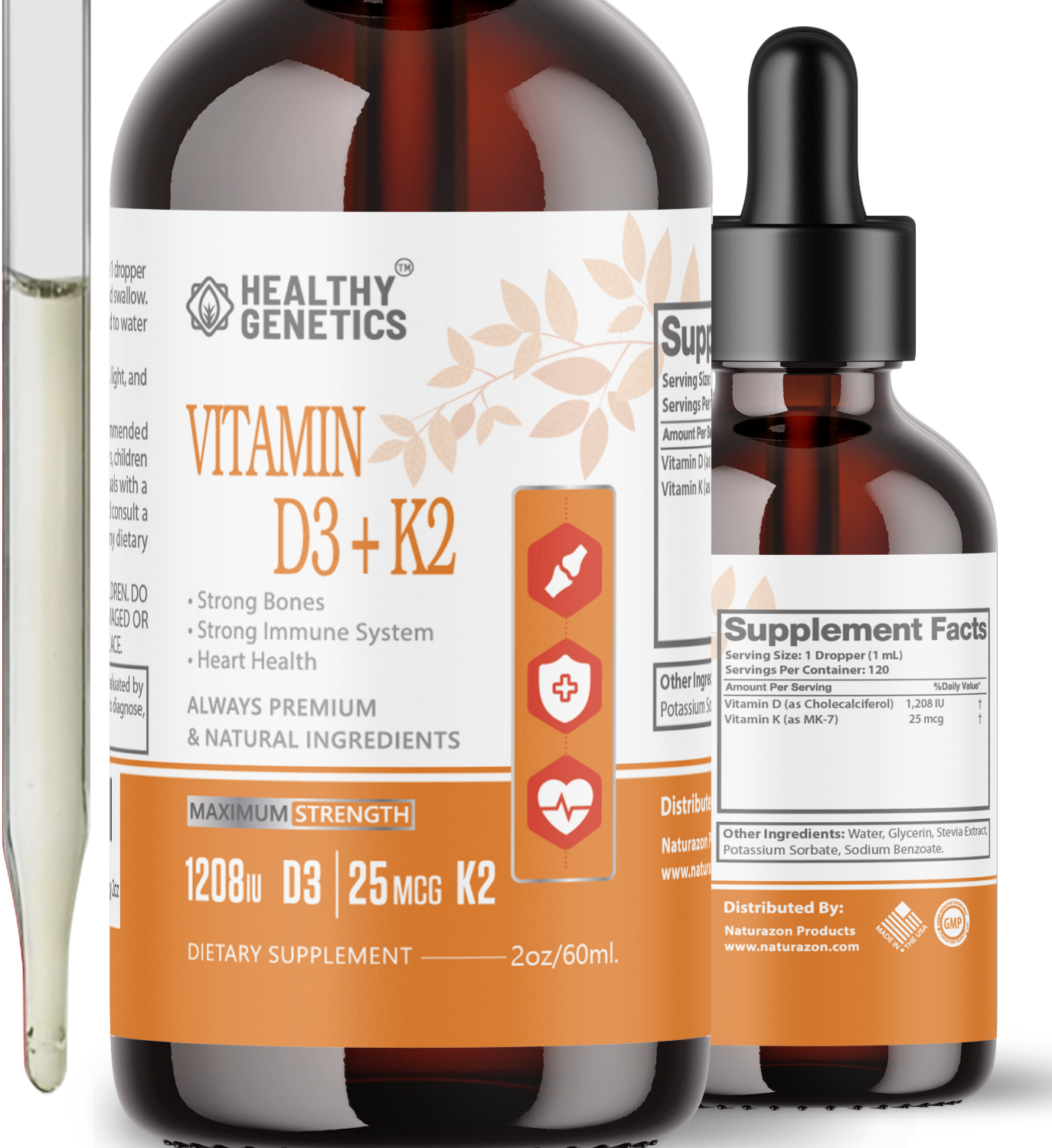 Vitamin D3 + K2 - Fast-Absorption Formula, Maximum Strength, Organic L ...